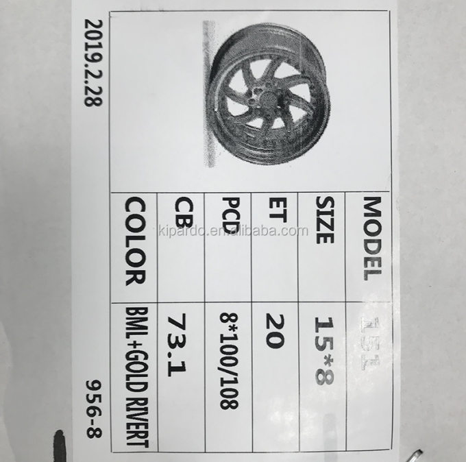 15 Inch 4 Hole Customized Size Car Alloy Wheels , Alloy Automotive Rims ...