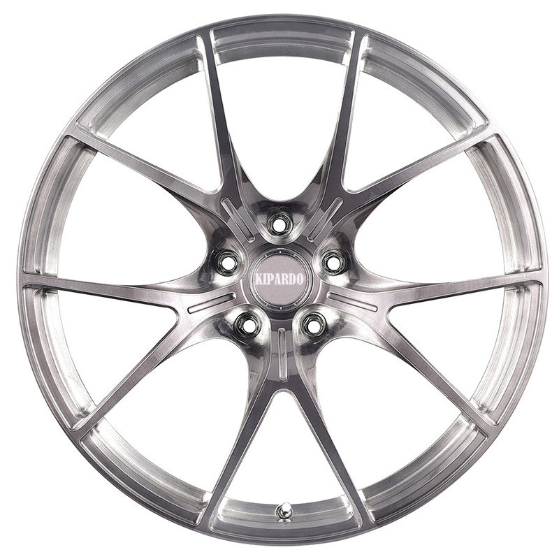 Ten Spokes Brushed 2 Piece Forged Wheels For Luxury Cars