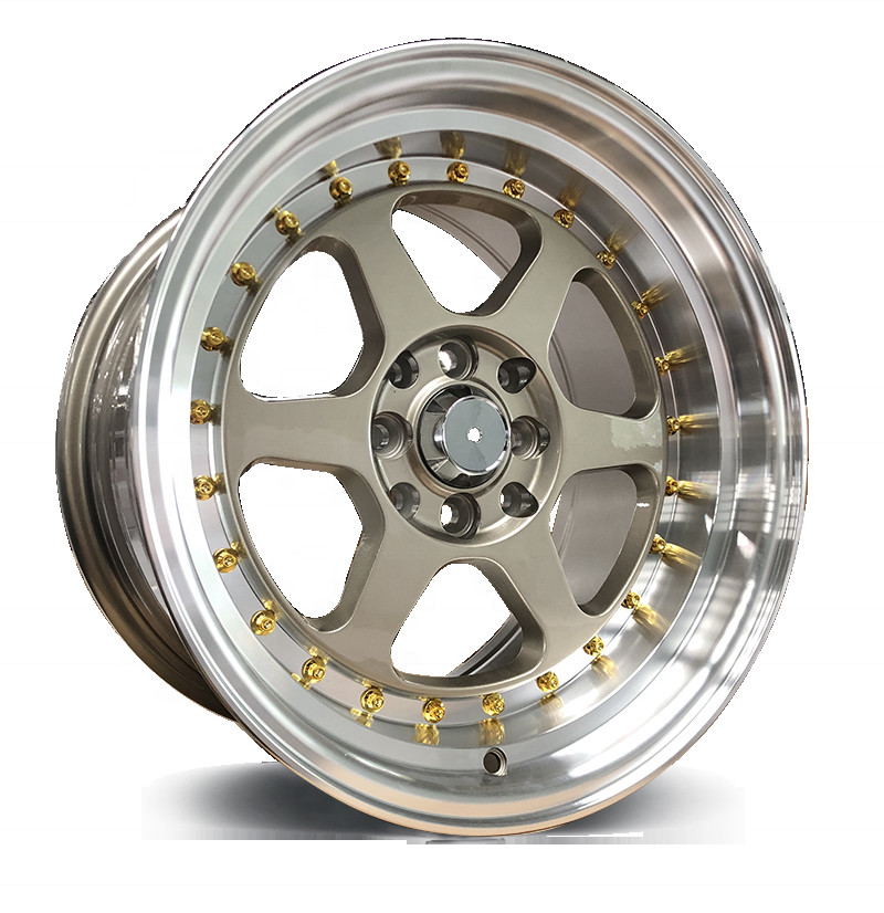 15 Inch 4 Hole Customized Size Car Alloy Wheels , Alloy Automotive Rims ...
